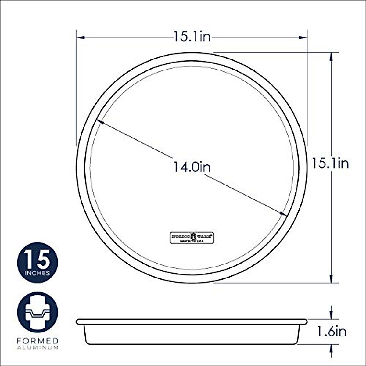 Nordic Ware Natural Aluminum Commercial Deep Dish Pizza Pan