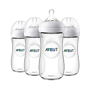 Philips Avent Natural Baby Bottle, Clear, 11oz, 4pk, SCF016/47