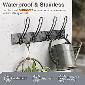 niffgaff Coat Rack Wall Mount - 4 Tri Coat Hooks Wall Mounted Hanging Coat, Jacket, Purse, Backpack, Clothes, Towel, Black Wall Hanger for Entryway, Bedroom, Bathroom, Living Room