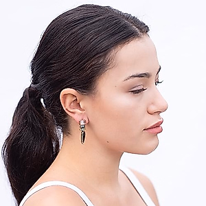 Sorrelli Spiked Drop Earrings, Rhinestone Dangling Earring, Vintage Inspired Crystal Studs, Pierced, Antique Gold-Tone Finish, Legacy Stone Pop