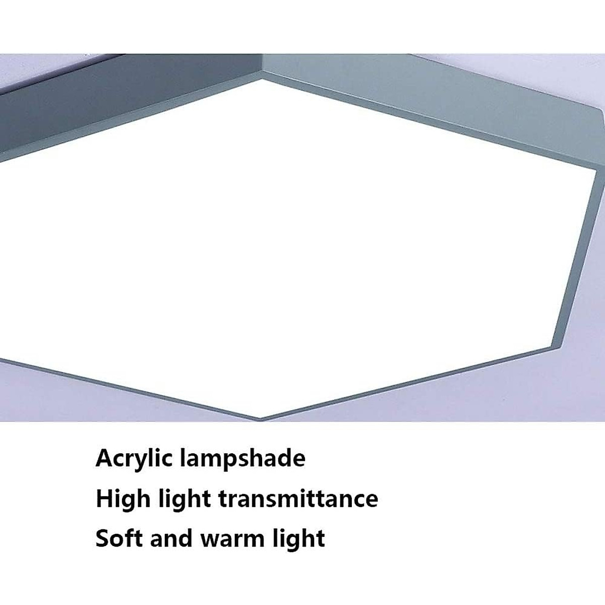 OJRGG LED Ceiling Lamp Metal Hexagon Flush Mount Ceiling Light Three-Color Dimming Ceiling Light Fixture for Living Room Bedroom Dining Room Kitchen Hallway Entry Foyer Pendant Lamp(40cm)