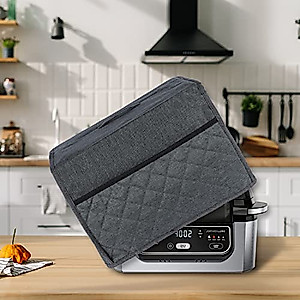 Dust Cover Compatible with Ninja Foodi Grill(AG301,AG302,AG400),Cover with 2 Accessory Pocket,Waterproof,Easy Cleaning,(Grey)