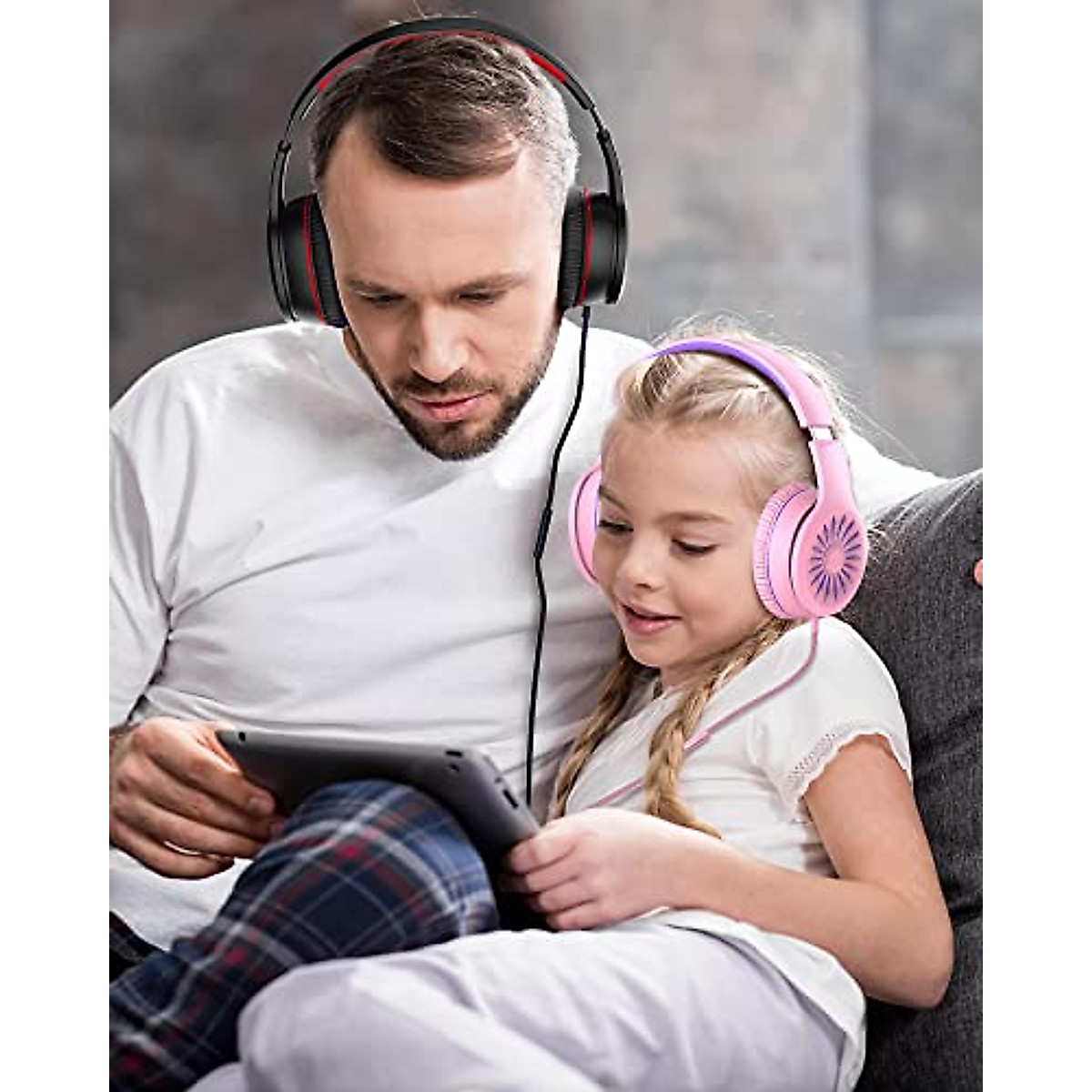 ELECDER i45 On-Ear Headphones with Microphone - Foldable Stereo Bass Headphones with No-Tangle 1.5M Cord, 3.5MM Jack, Portable Wired Headphones for School/Kids/Teens/Smartphones/Travel/Tablet - Red