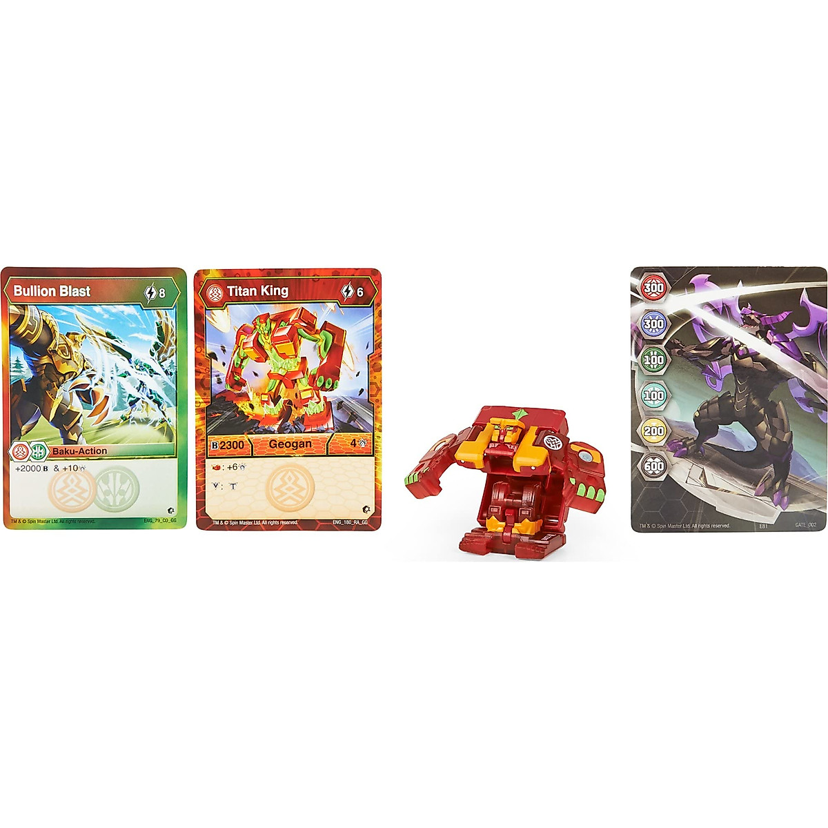 Bakugan Geogan Rising 2021 Pyrus Titan King Geogan Collectible Action Figure and Trading Cards