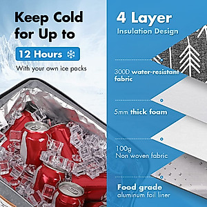 Lekesky Lunch Bag for Women Insulated Lunch Box Leakproof Lunchbox for Adult Work, Grey