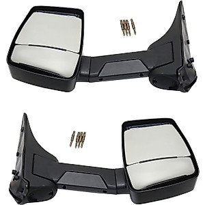 Kool Vue Mirror Set Compatible with 2003-2014 Ford E-150, 2003-2005 E-150 Club Wagon, 1992-2002 E-150 Econoline, Towing, Manual Adjust, Manual Fold, Single Arm, Fits 4-Bolt Mirror Only