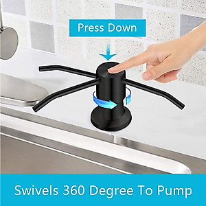 Soap Dispenser for Kitchen Sink, Kichen Sink Soap Dispenser, 47" Extension Tube kit, Under Sink Soap Dispenser Pump, No Need More Refills, Good Suction Power, Black