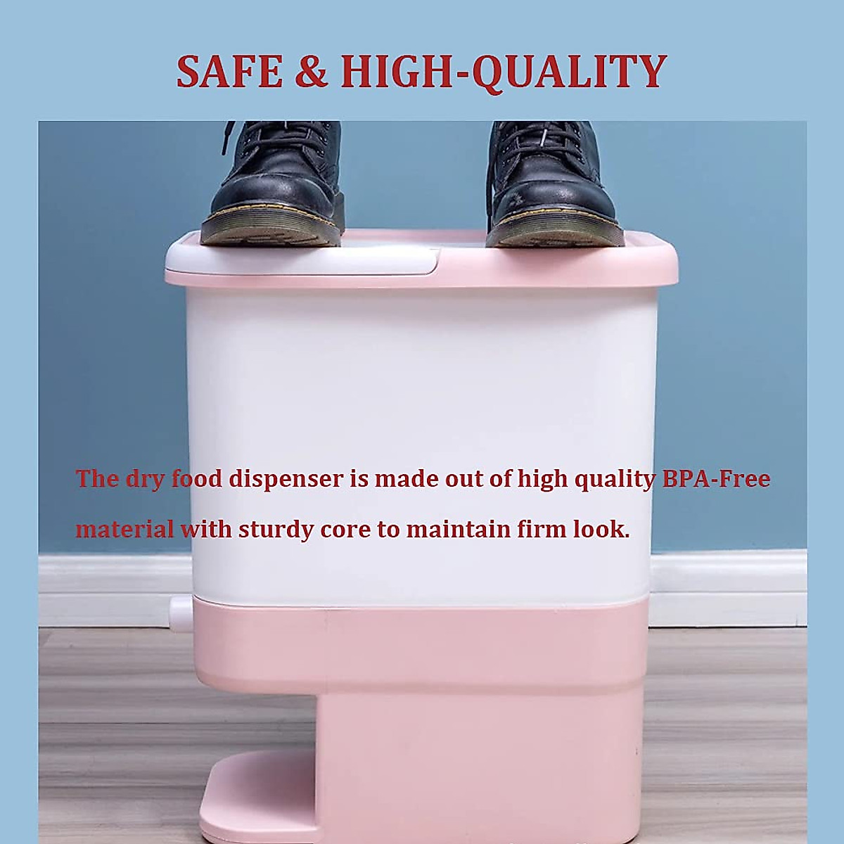 Creamoon WAQIA Rice Bucket Rice Storage Box Large Sealed Grain Container Grain Storage (pink)