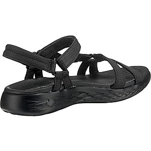 Skechers Women's On-The-Go 600-Brillancy Sport Sandal, Black, 10 Wide