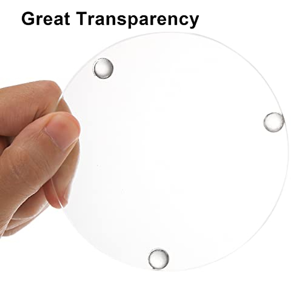 YOUEON Set of 6 Round Glass Drink Coasters, 3.5 Inch Crystal Coasters Decorative Glass Plates Clear Glass Coasters for Mugs, Cups, Dining Tables, Office, Kitchen, Home Decor and Parties