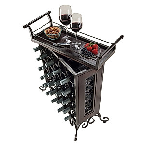 Winsome Wood Antique Bronze Finish Silvano Wine Rack