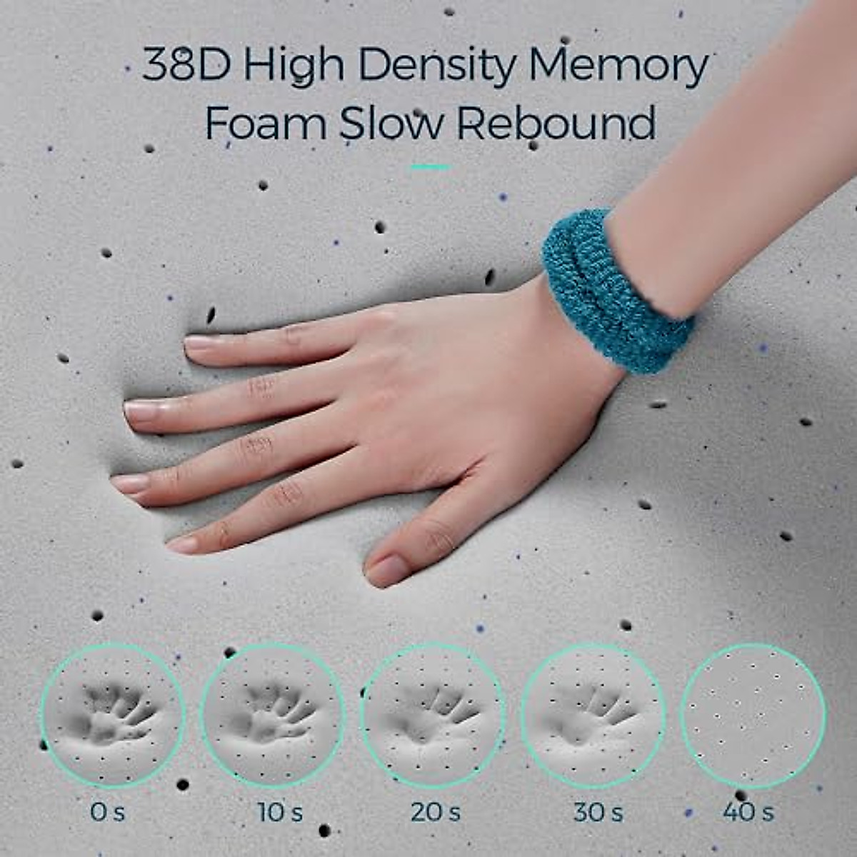 LINSY LIVING Mattress Topper Queen Gel Infused Memory Foam Mattress Topper, 3 Inches Cooling Bed Topper Queen Size with Removable Cover, CertiPUR-US & Oeko-TEX Certified, Queen