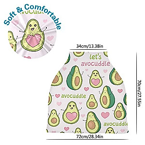 Nursing Cover Breastfeeding Scarf Cute Avocados with Heart- Baby Car Seat Covers, Infant Stroller Cover, Carseat Canopy(k)