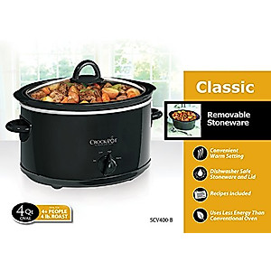 Crock-Pot 4-Quart Manual Slow Cooker, Black