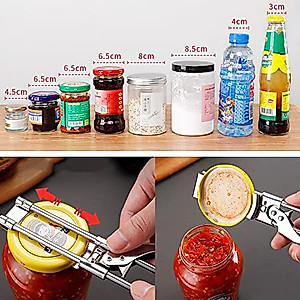 2 PCS Adjustable Multifunctional Stainless Steel Can Opener, Jar Opener for Weak Hands, Jar Gripper Tight Lid Opener, Adjustable Jar & Bottle Opener, Manual Jar Bottle Opener Kitchen Accessories