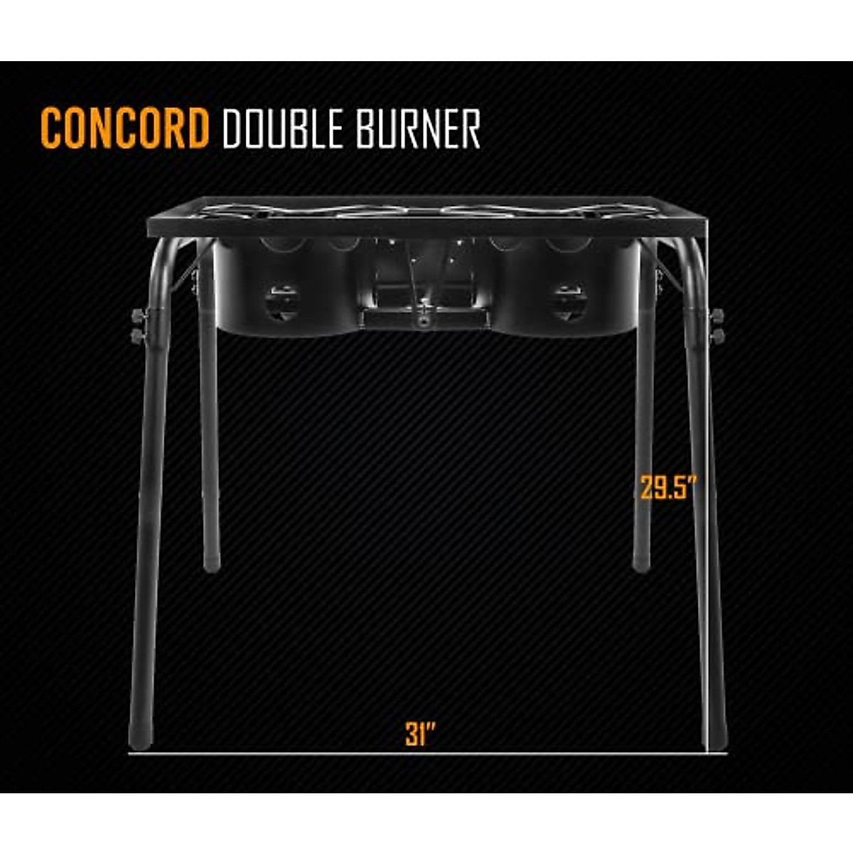 Concord Double Propane Burner, Outdoor 2 Burner Camping Stove for Cooking / Home Brewing / Making Sauce