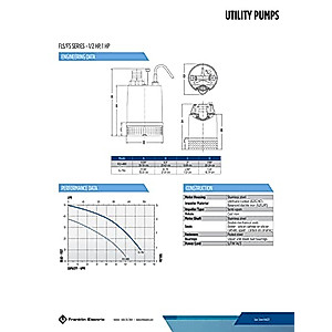 Little Giant FLS-400, 115-Volt, 3600 GPH, 1/2 HP Heavy-Duty Manual Stainless Steel Submersible Utility Pump with 20-Ft. Cord, Steel, 620240