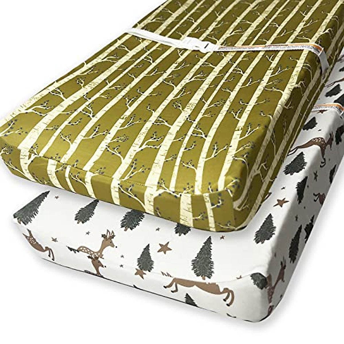 2 Pack Premium Soft Jersey Knitted Stretchy Changing Pad Cover for Baby