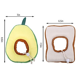 Moguer 2Pcs Adjustable Cat Recovery Collar, Cute Neck Cone After Surgery, Dog Cones Wound Healing Protective Cone Elizabethan Collars Soft Edge for Kitten