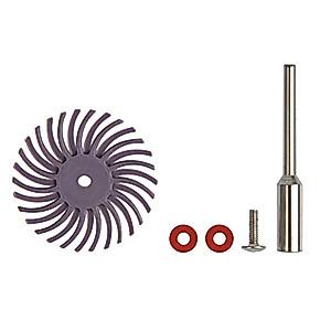 BUYGOO 60pcs 1 Inch Bristle Disc Kit with 6pcs Mandrels for Rotary Tools, Detail Abrasive Wheel for Cleaning & Polishing, Radial Bristle Wheel with Grit 80 120 220 400 600 1000