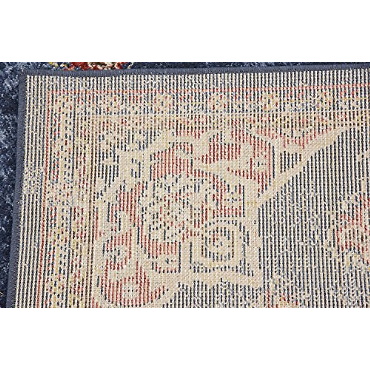 Unique Loom Utopia Collection Traditional Classic Vintage Inspired Area Rug with Warm Hues, 2 ft 7 in x 10 ft, Navy Blue/Burgundy