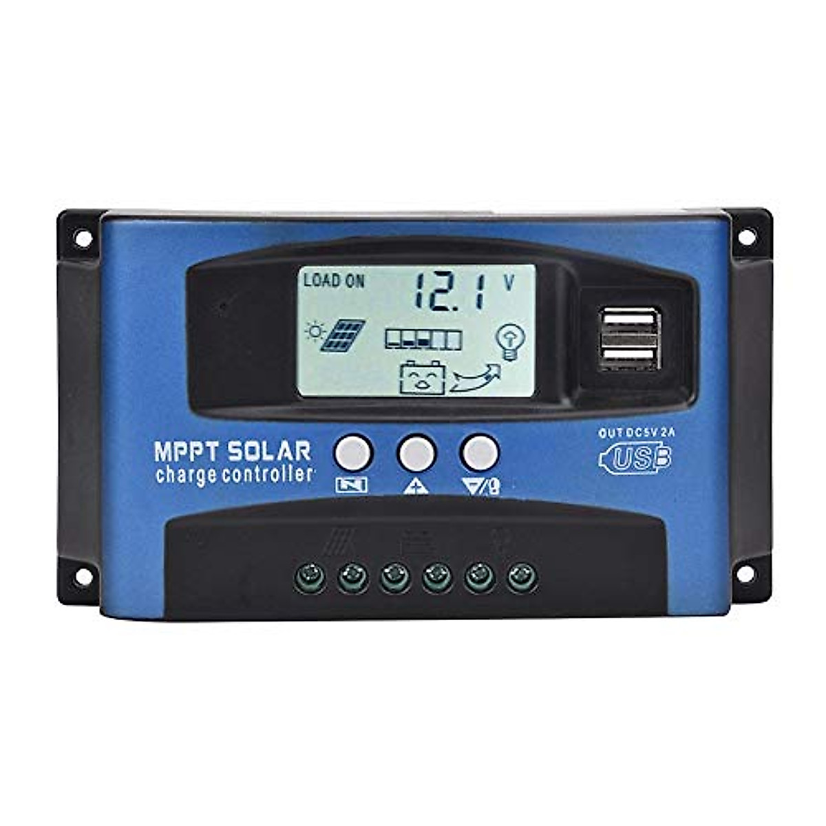 MPPT Charge Controller, YCX-003 30-100A Large Screen MPPT Solar Panel Charge Controller Solar Panel Battery Intelligent Regulator 12V/24V (YCX-003-60A)