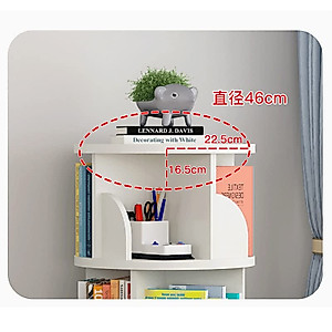 GELTDN Rotating Bookshelf 360 Degree Bookcase Home Floor Shelf Simple Multi-Layer Home Student Picture Book Shelf ( Color : E , Size : 12646cm )