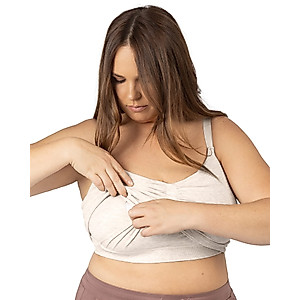 Kindred Bravely Sublime Wireless Busty Sleep Pumping Bra | Seamless Pumping & Nursing Bra for E, F, G, H Cups (Oatmeal Heather, X-Large-Busty)