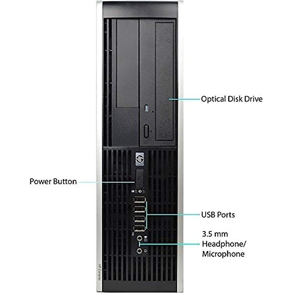 HP Elite 8200 SFF Desktop PC - Intel Core i5-2400 3.1GHz 4GB 250GB DVDRW Windows 10 Pro (Renewed)