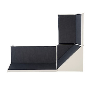 Linon Natasha 5 Piece Wood Patio Conversation Indoor Kitchen Breakfast Table Booth Bench Corner Nook Dining Set in Charcoal Gray