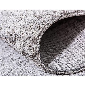 Unique Loom Del Mar Collection Area Rug - Lucille (7' 1" x 10' Rectangle, Gray/ Ivory)