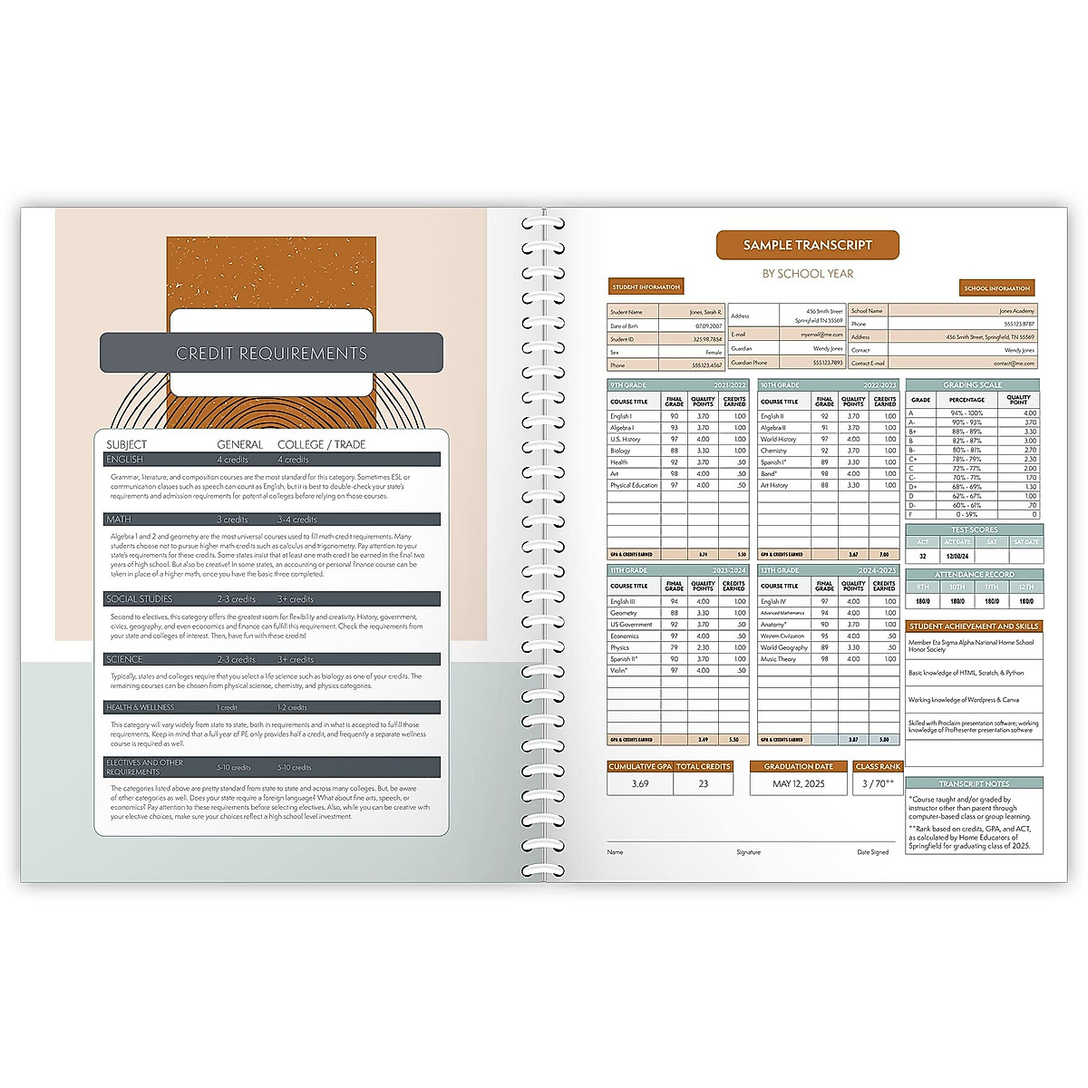 High School 4-Year Planner, 2023-2027 by Well Planned Gal