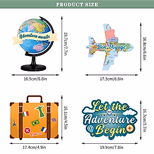Let The Adventure Begin Photo Booth Props,31pcs Adventure Baby Shower Photo Props for Adventure Awaits Baby Shower,Adventure Awaits Party Decorations Travel Themed Party Supplies