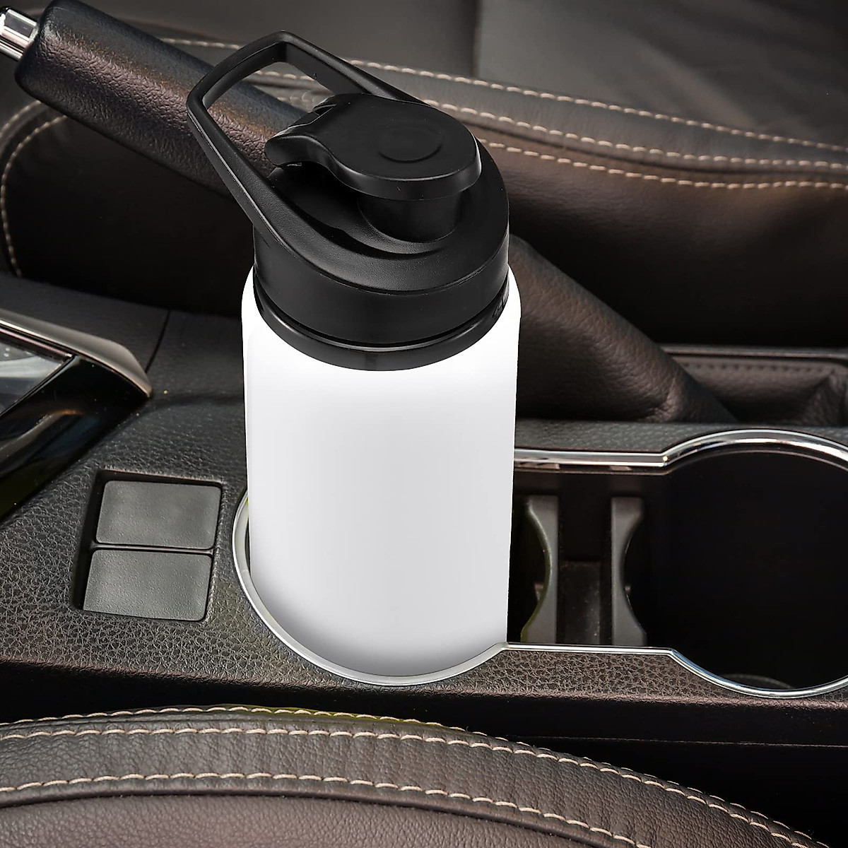 Gandeer 14 Pcs Aluminum Water Bottle 17 Oz Bike Bottles with Snap Lid Reusable Easy Carry Sports cups for Camping Hiking(White)