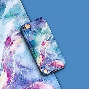 iPod Touch 7th Generation Case with 2 Screen Protectors, IDWELL iPod Touch 6 iPod 5 Case, Slim FIT Anti-Scratch Flexible Soft TPU Bumper Protective Case(Latest Model,2019 Release), Blue Fantasy Sky