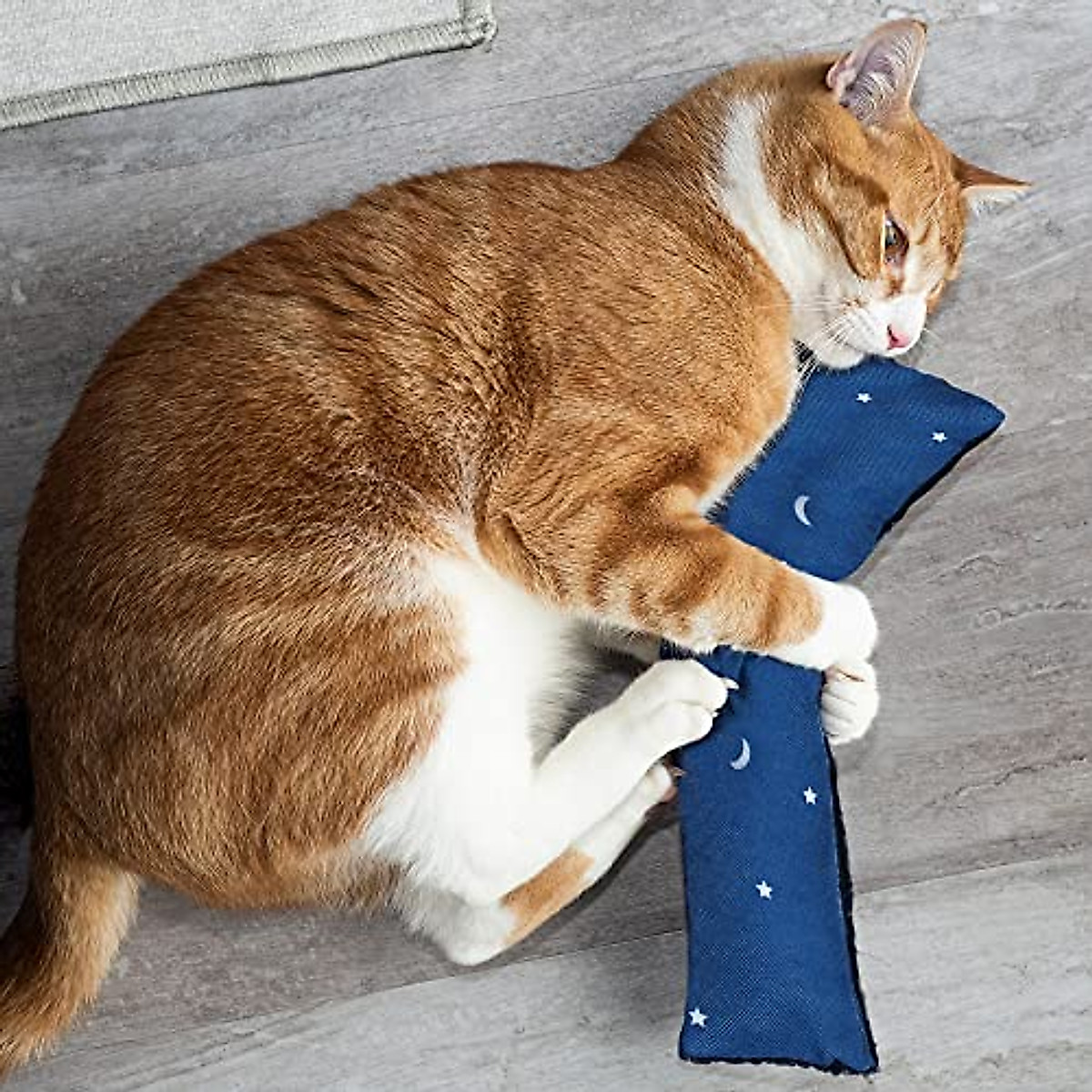 Furhaven 3-Pack Catnip Plush Kicker Cat Toy Set, Refillable - Space Print, 3 Pack