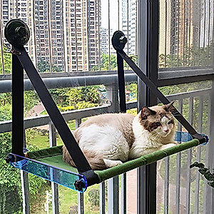 Foldable Cat Hammock Withstand Large Cats Over 60 lbs | Indoor Cat Window Perch with 3.3in Sturdy Suction Cups