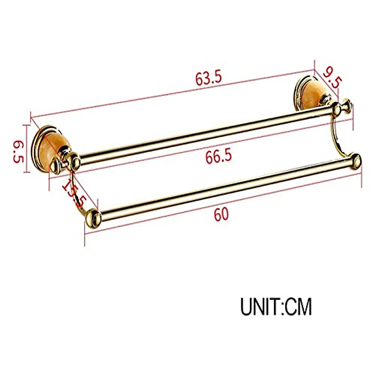 Towel BAR Rack Towel Rail for Bathroom,European-Style Double-Bar Hand Towel Holder,Bath Hand Towel Holder,Bathroom Double Rack,Antique Hanging Towel Bar/56Cm (Color : 66cm, Size : Christmas Reindeer