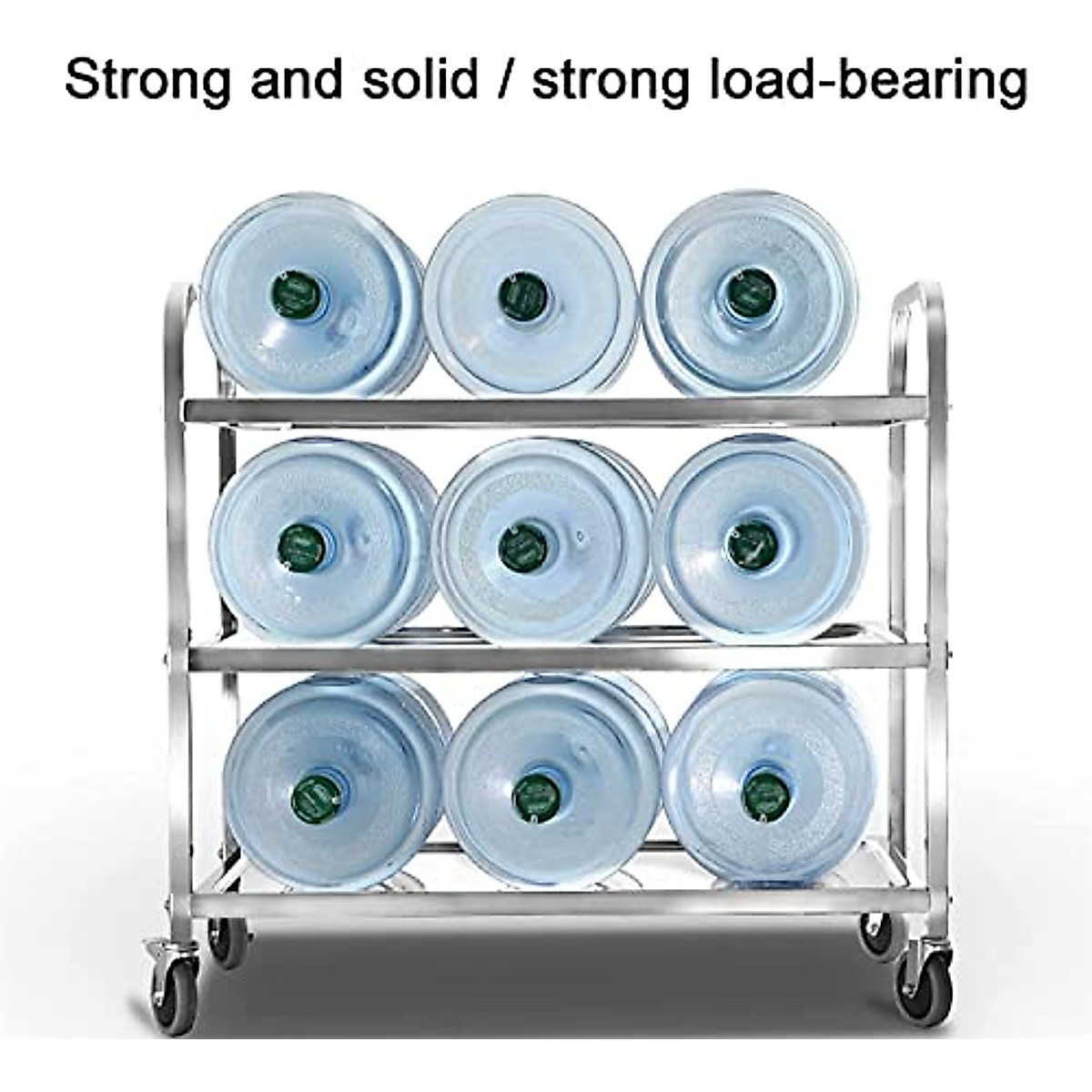 Marada 3 Tier Stainless Steel Utility Cart with Locking Wheels Shelf Kitchen Cart Trolley 37'' L x 19'' W x 37''H Utility Rolling Serving Catering Storage for Kitchen Restaurant Hotels