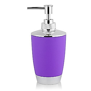 Bathroom Accessories Set, 4pcs Bathroom Vanity Accessory Include Soap Dispenser Pump, Toothbrush Holder, Toothbrush Cup, Soap Dish(Purple)