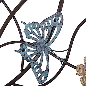 Homebeez Metal Wall Decor- Butterfly Wall Sculpture Flower Wall Hanging Art Decorations for Front Porch Living Room Bedroom Office Indoor Outdoor Garden (Butterfly-3)