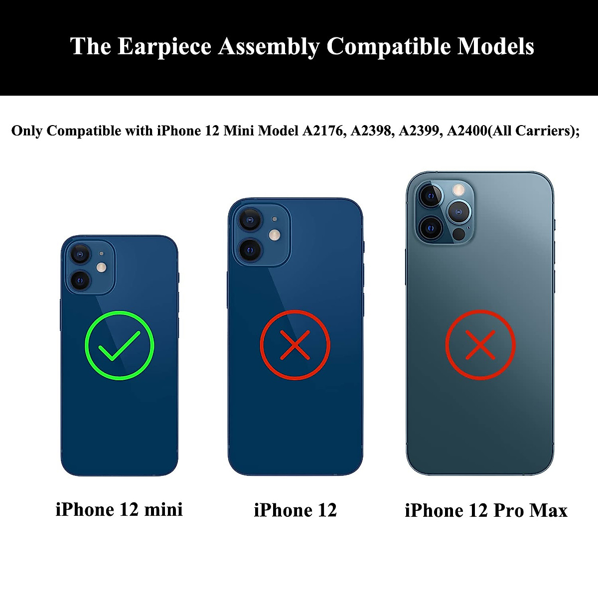 LOZOP for iPhone 12 Mini Earpiece Speaker Replacement & Earspeaker Ear Piece Proximity Light Sensor Flex Cable with Repair Tools Compatible with iPhone 12 Mini 5.4 Inch