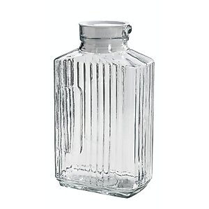 Anchor Hocking Bistro Glass Pitcher with White Lid, 1 Quart (Set of 4)