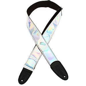 Levy's Leathers 2" Vinyl Guitar Strap Iridescent Design; Irridescent Rainbow (M7SC-SIL)