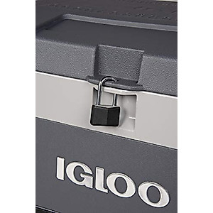 Igloo BMX 72 Quart Cooler with Cool Riser Technology, Fish Ruler, and Tie-Down Points - 18.70 Pounds - Carbonite Gray and Blue