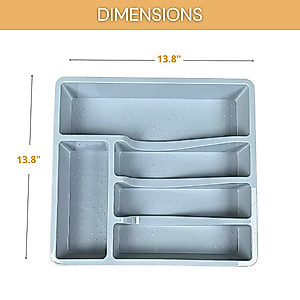 Kitchen Drawer Organizer, Compact Cutlery Organizer, Narrow Utensil Divider Tray, Small Silverware Holder Spoon Fork Flatware Storage, One-size (Compact Cutlery Organizer)