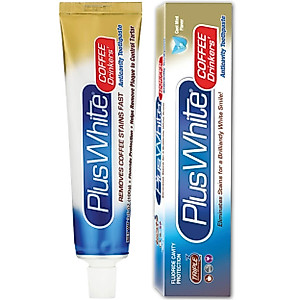 Plus White Coffee Drinker's Teeth Whitening Toothpaste - Removes Tooth Stains for Sensitive Teeth with Fluoride Cavity Protection & Tartar Control - Cool Mint Flavor (3.5 oz)