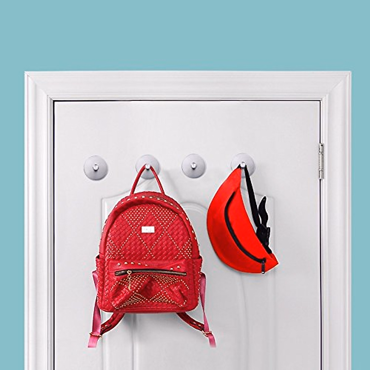 TENSKY Adhesive Bath Towel Hook Stainless Steel Robe Hook and Self Sitck On Wall Single Coat Hook Heavy Duty Brushed Finish Round Base 4 Pieces