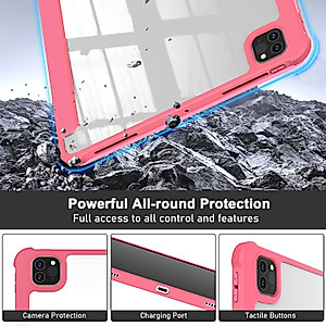 OKP for New iPad Pro 12.9 Case 6th/5th/4th/3rd Generation 2022/2021/2020/2018, 12.9 inch ipad Pro Case with Trifold Stand, 12.9'' Cover with Slim Lightweight Clear PC Back Shell for Women Men, Pink