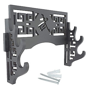 LUCKNIGHT Display Stand 3- Tier Sword Holder Wall- Mounted Sword Stand Japanese Samurai Sword Standard Swords Display Rack Hanger Sword Stand